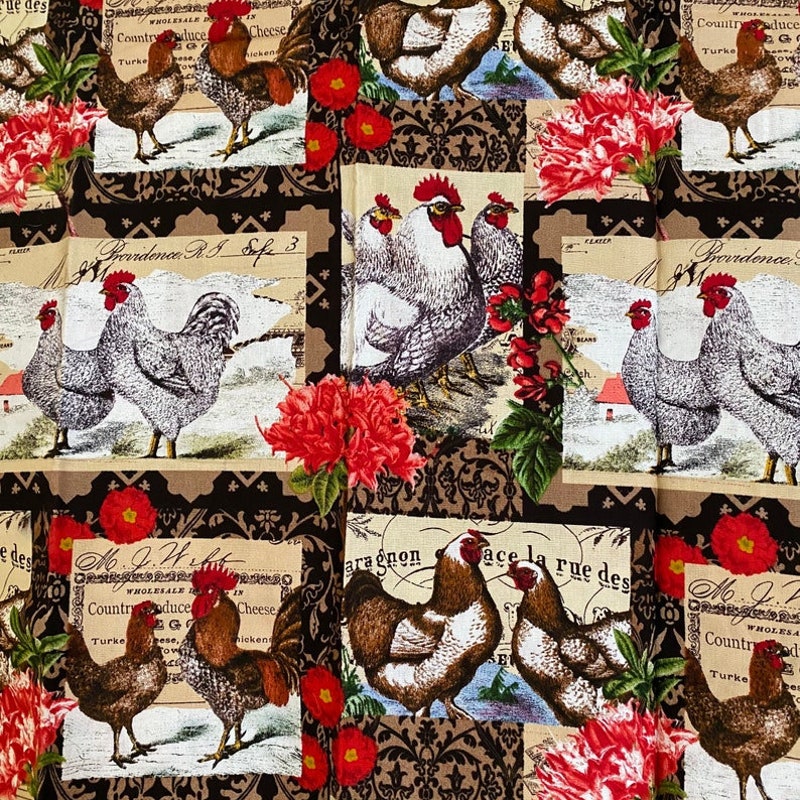 Chicken Fabric - Etsy