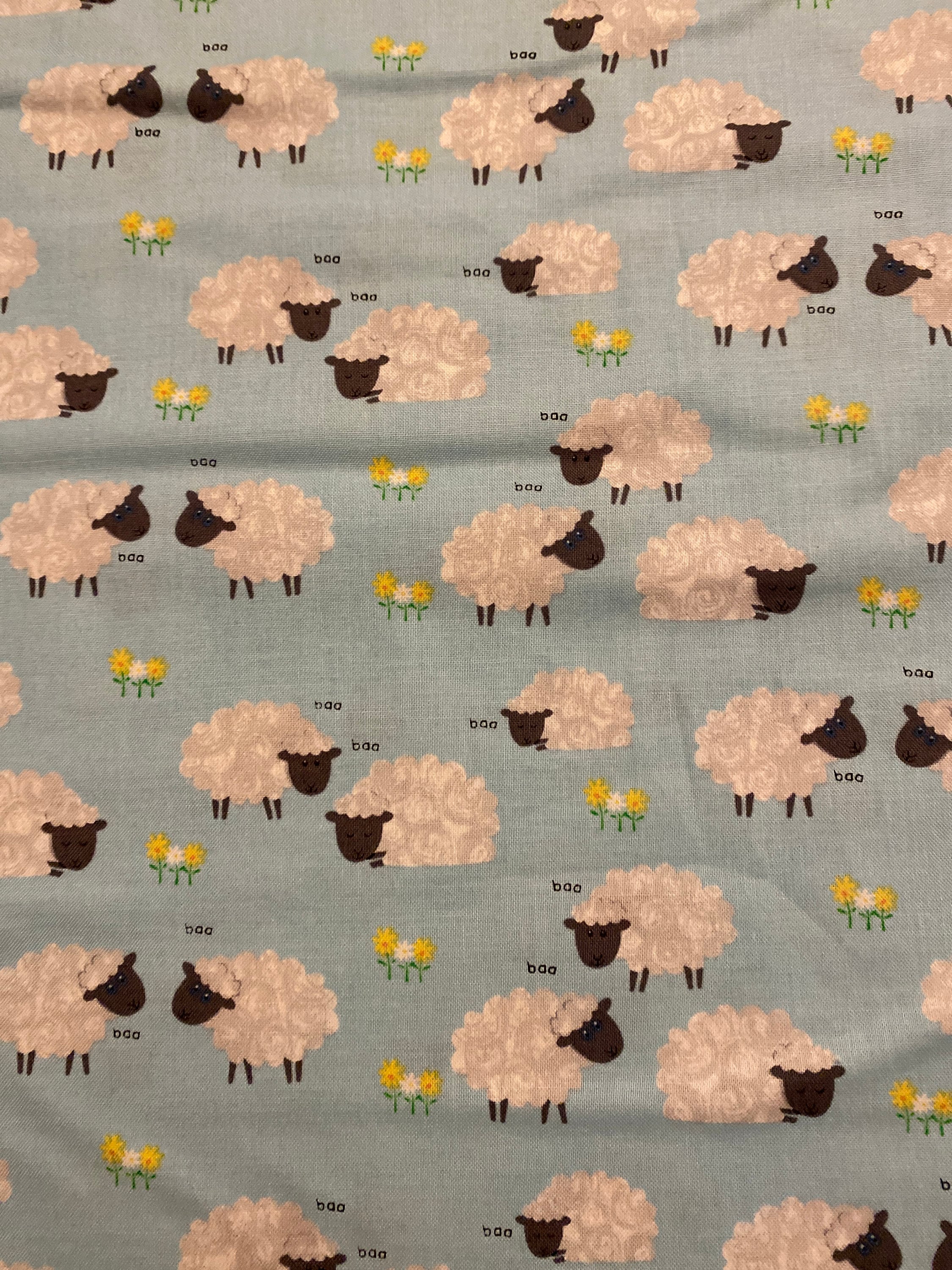 Sheep Fabric Blue Sheep Fabric Cute Sheep Fabric Henry | Etsy