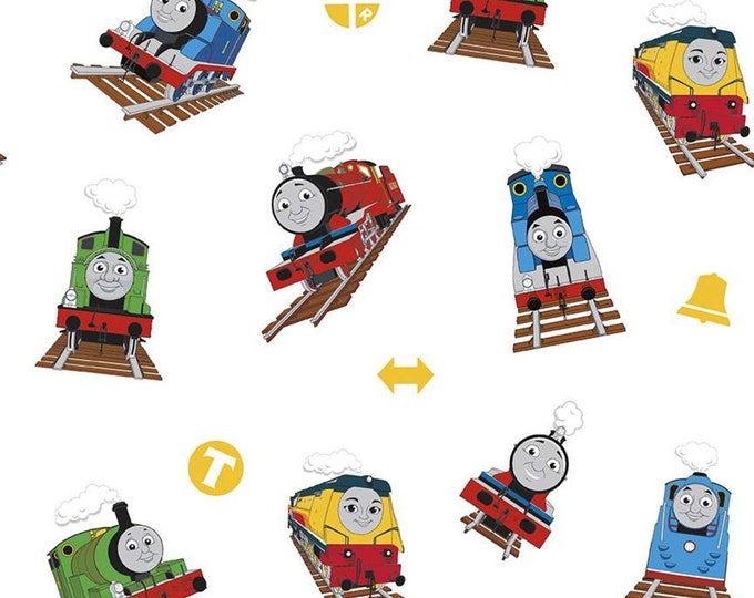Thomas the Train Main White Fabric Train Thomas Fabric - Etsy