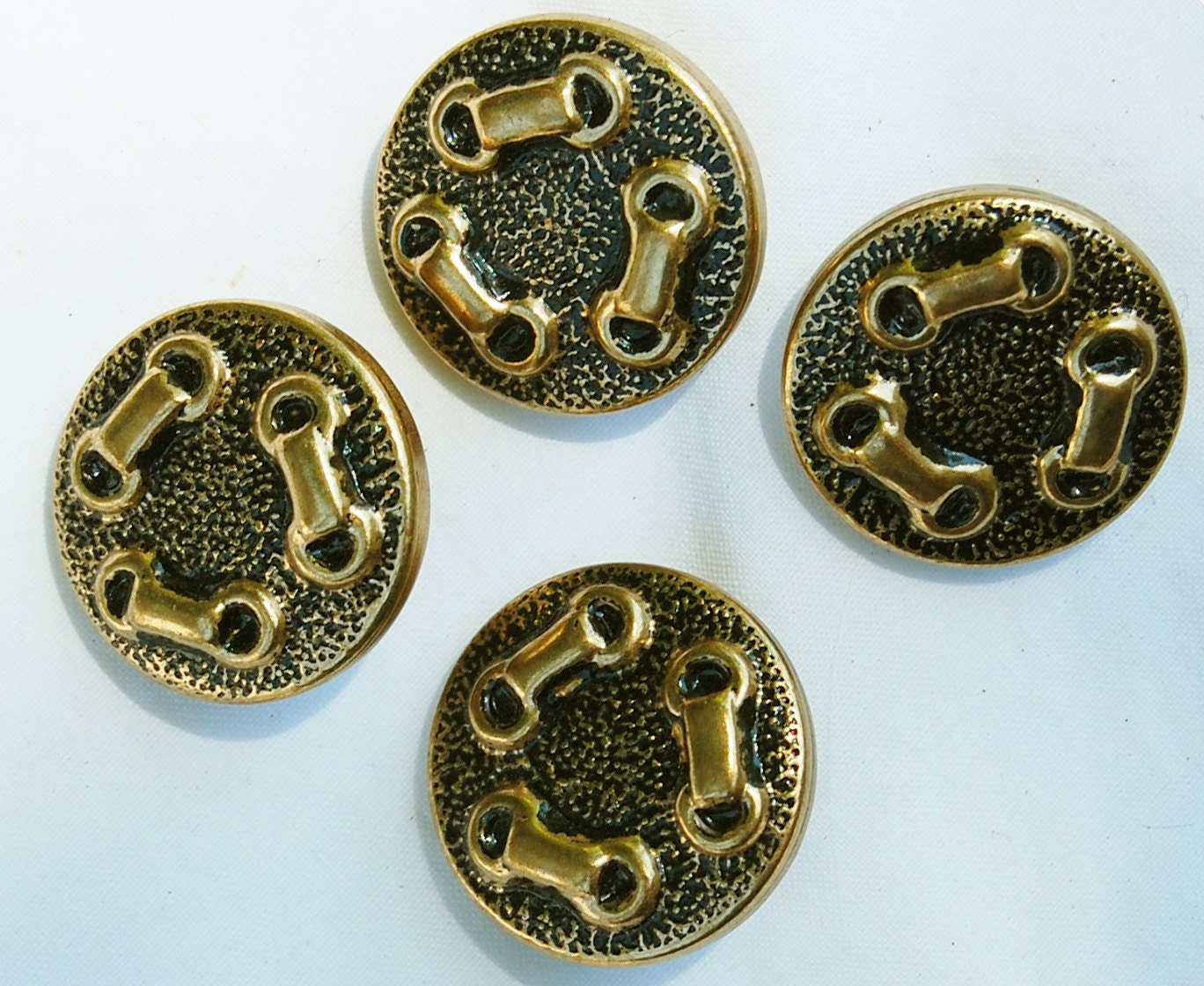 FOUR Steampunk / Industrial Chic Metal Buttons Vintage - Etsy