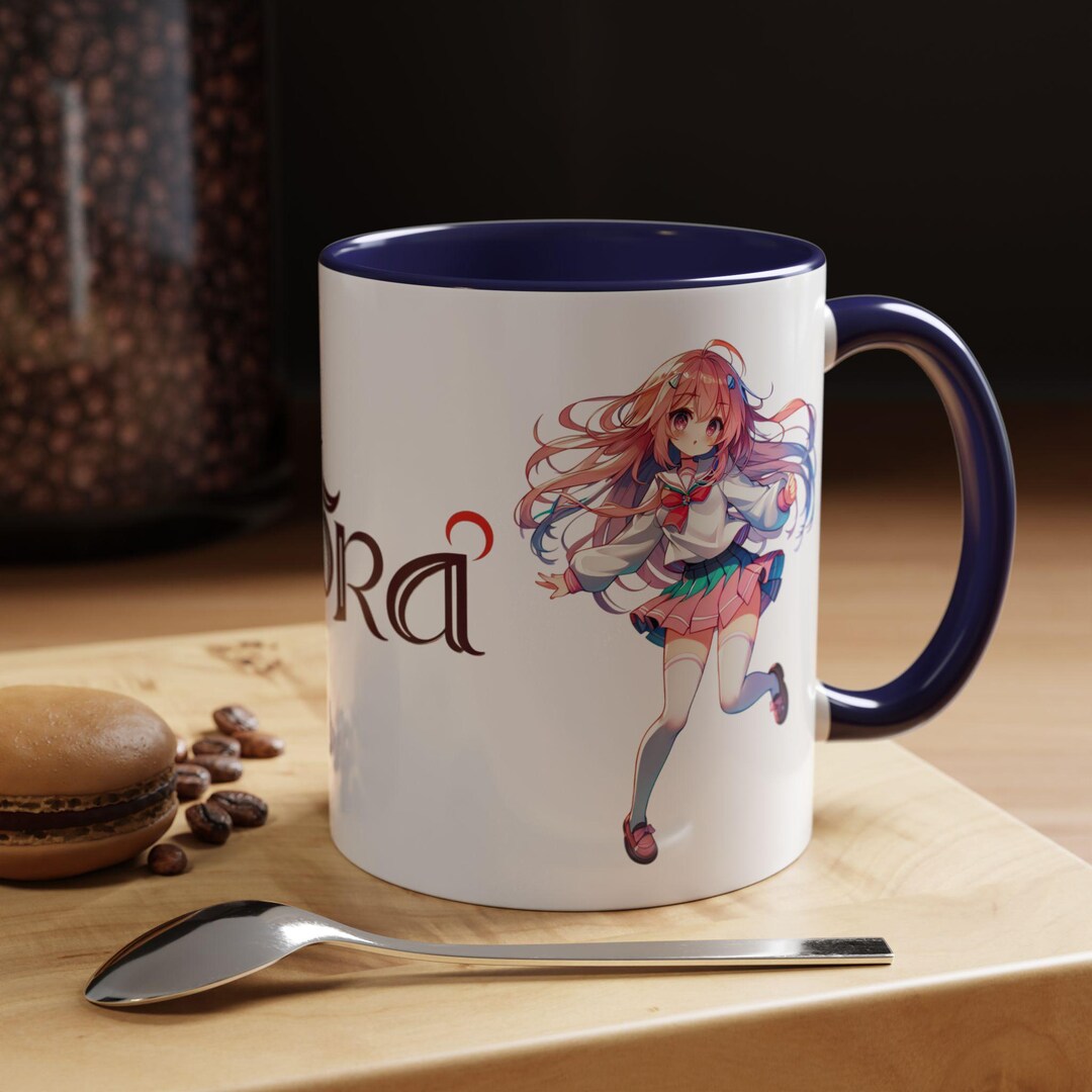 Anime Girl Coffee Mug, Kawaii Tea Cup, Japanese Character Drinkware ...