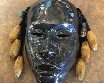 African Ceramic Mask - Etsy