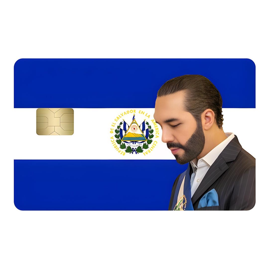 El Salvador With Bukele Fan Art Custom Vinyl Credit Card Sticker by CC ...