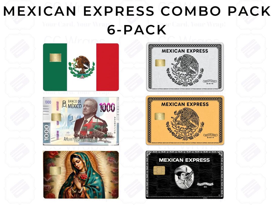 Mexican Express Combo 6-pack Custom Vinyl Credit Card Sticker by CC ...