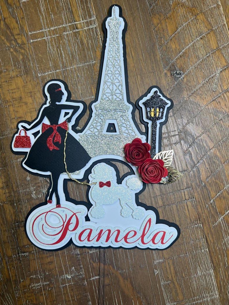 Paris Cake Topper, Birthday Cake Topper, Elegant Paris Cake Topper - Etsy