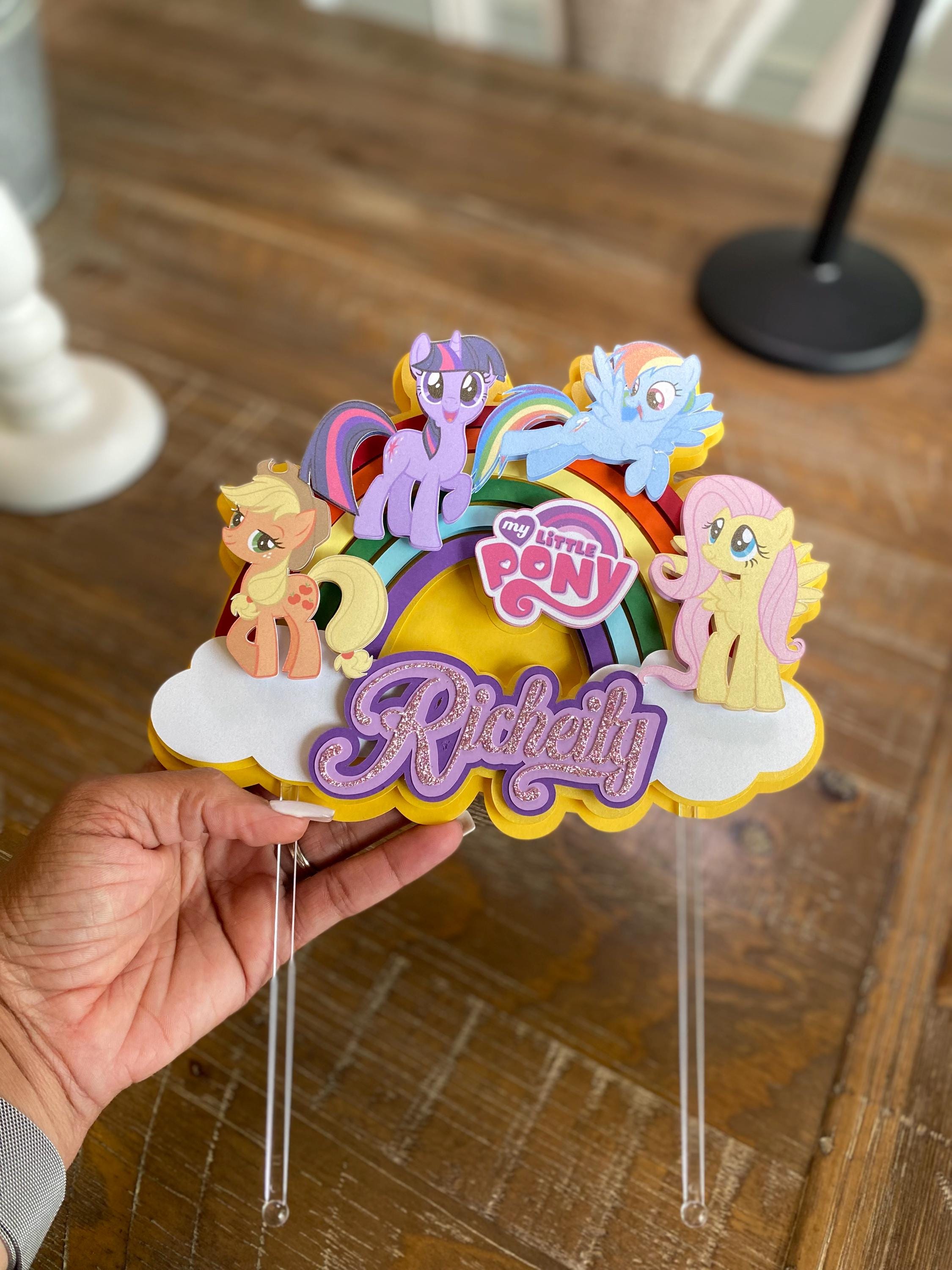 My Little Pony Cake Topper, Rainbow Cake Topper, Beautiful, Colorful ...