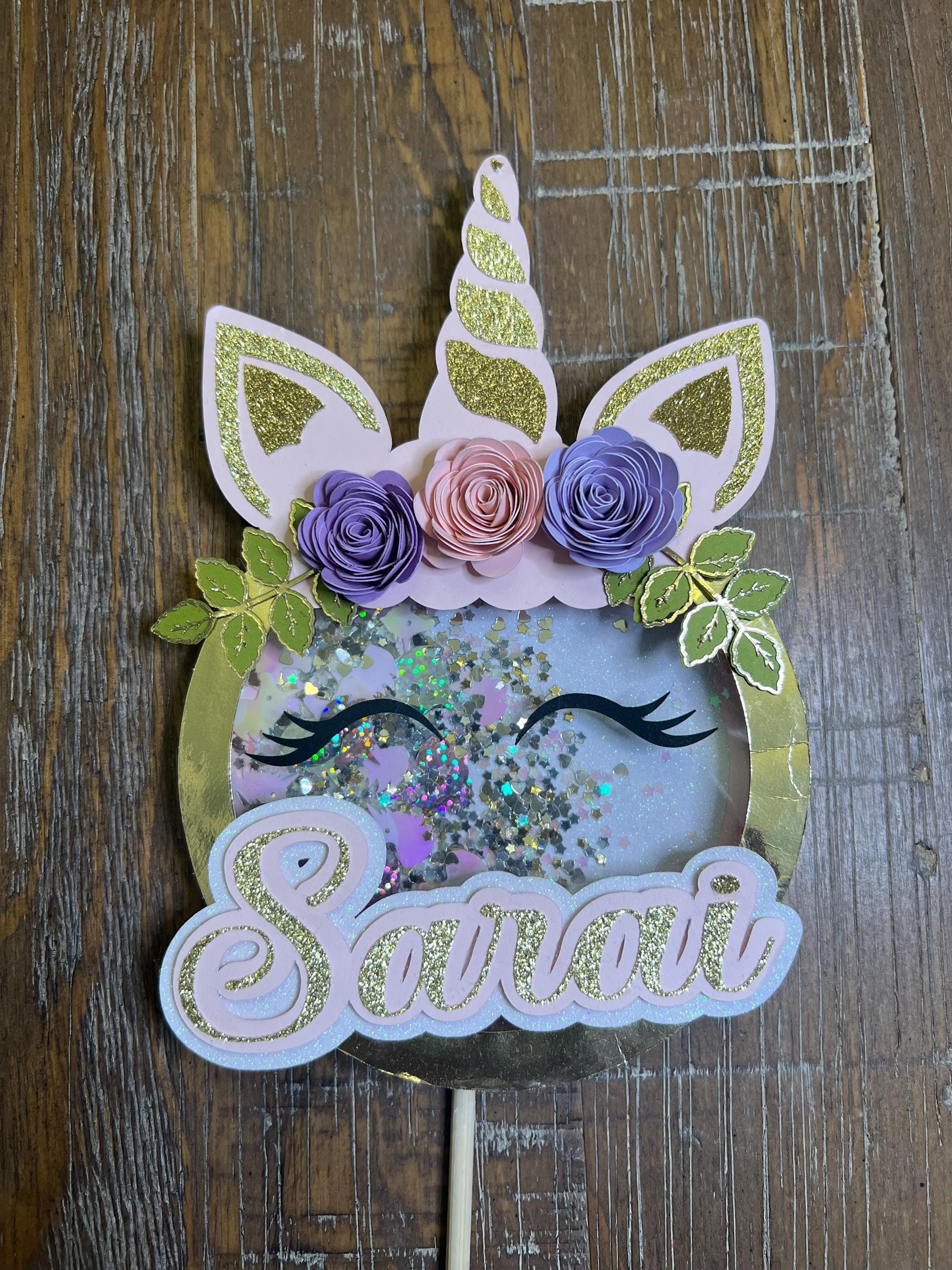 Unicorn Shaker Cake Topper, Magical Unicorn Cake Shaker, Birthday Cake ...