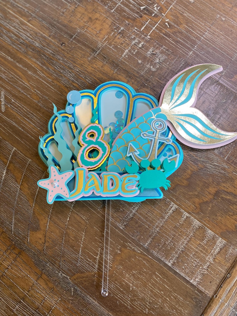 Mermaid Shaker Cake Topper, Cake Topper, Mermaid Cake Topper - Etsy