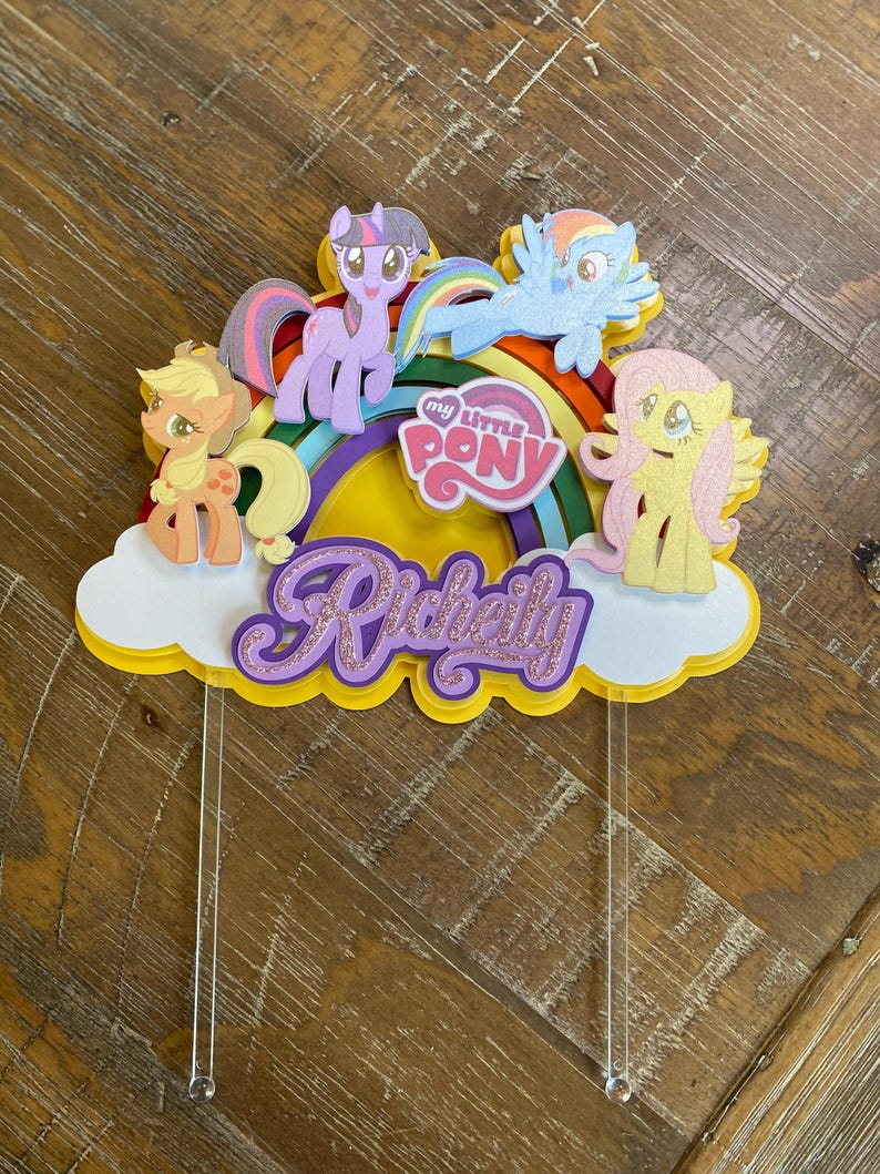My Little Pony Cake Topper, Rainbow Cake Topper, Beautiful, Colorful ...
