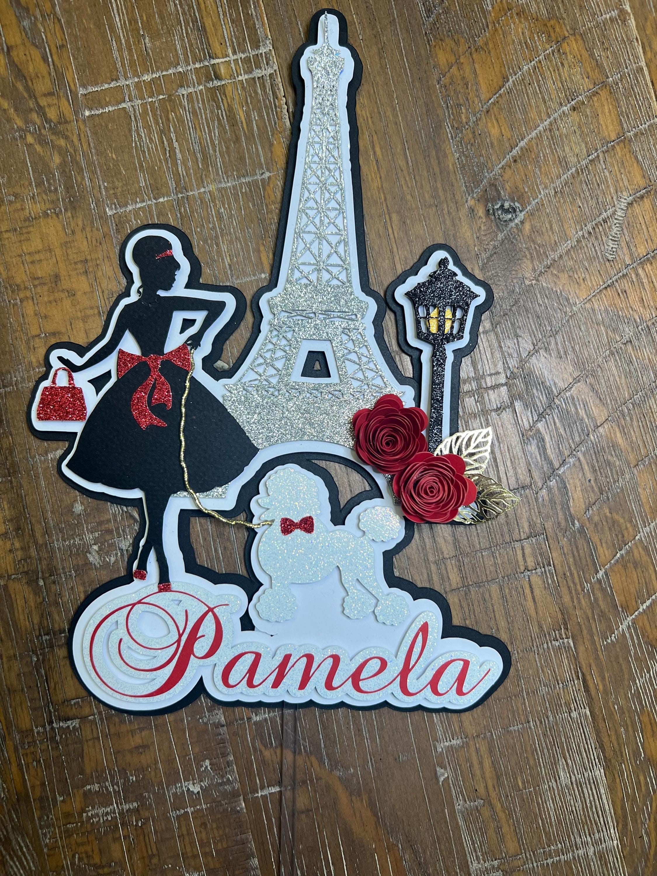 Paris Cake Topper, Birthday Cake Topper, Elegant Paris Cake Topper - Etsy