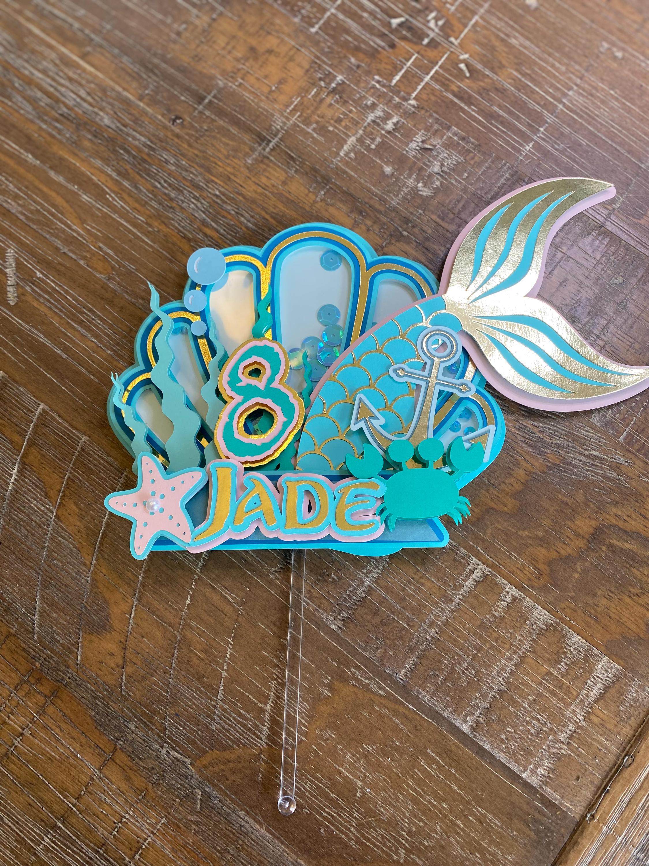 Mermaid Shaker Cake Topper, Cake Topper, Mermaid Cake Topper - Etsy