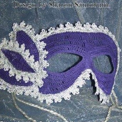 Ornate Mardi Gras Mask Crochet Pattern PDF INSTANT DOWNLOAD. - Etsy