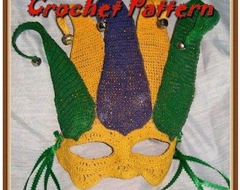 Fleur De Lis Mardi Gras Mask Crochet Pattern PDF INSTANT DOWNLOAD. - Etsy