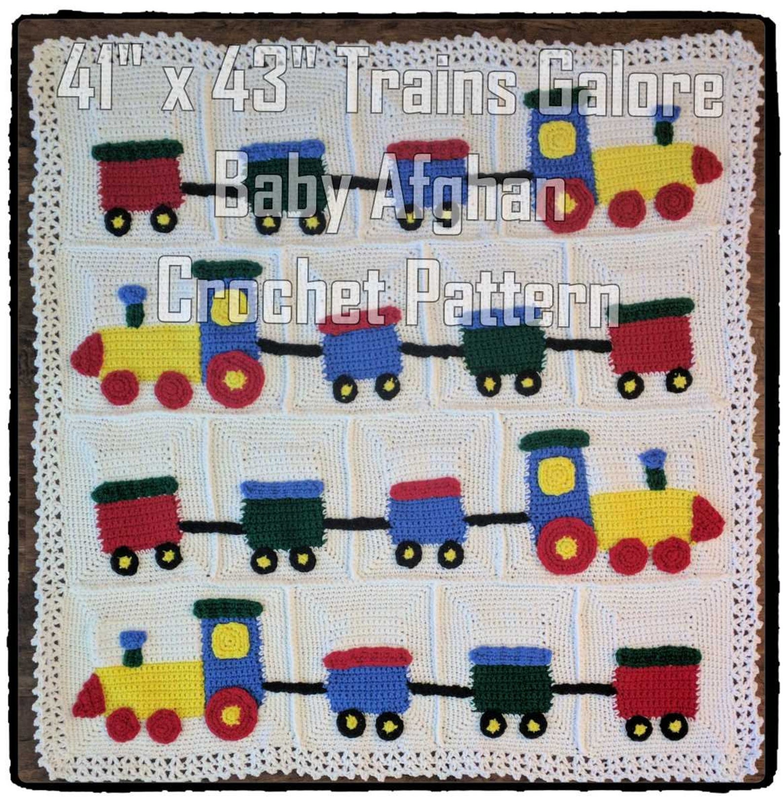 Trains Galore Baby Afghan Crochet Pattern PDF-INSTANT DOWNLOAD - Etsy