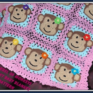 A Barrel of Monkeys Blanket/Afghan Crochet Pattern PDF - Etsy México