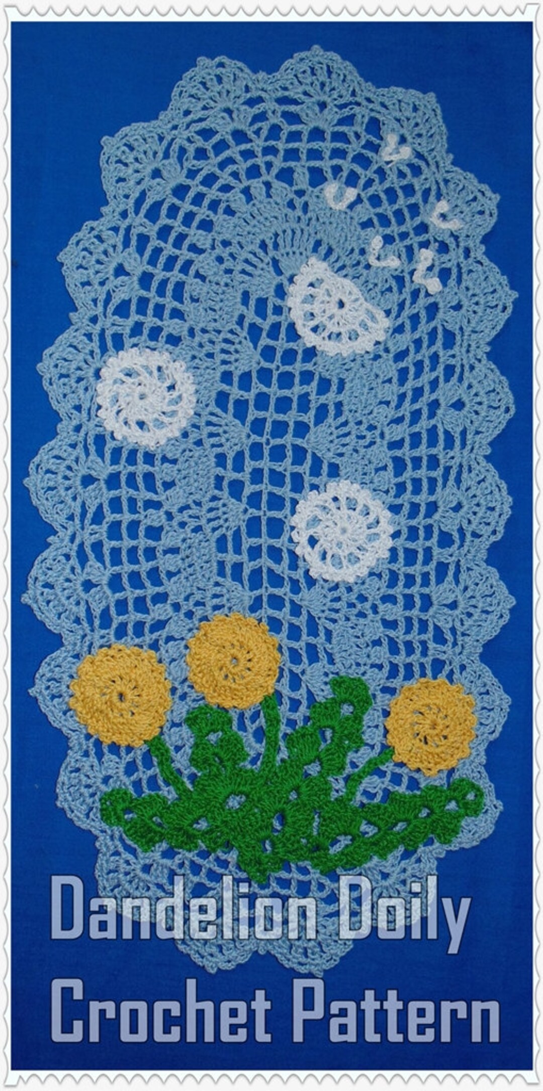 Dandelion Doily Crochet Pattern PDF INSTANT DOWNLOAD. - Etsy