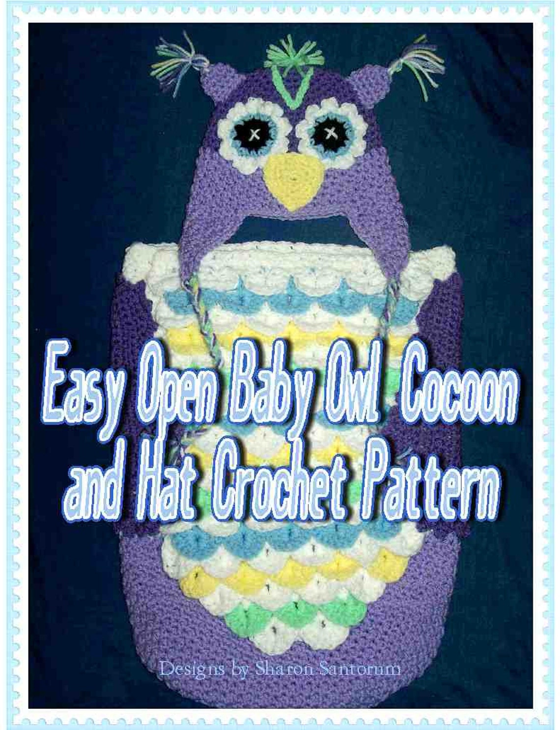 Wide Awake Easy Open Owl Cocoon and Hat Crochet Pattern PDF - Etsy