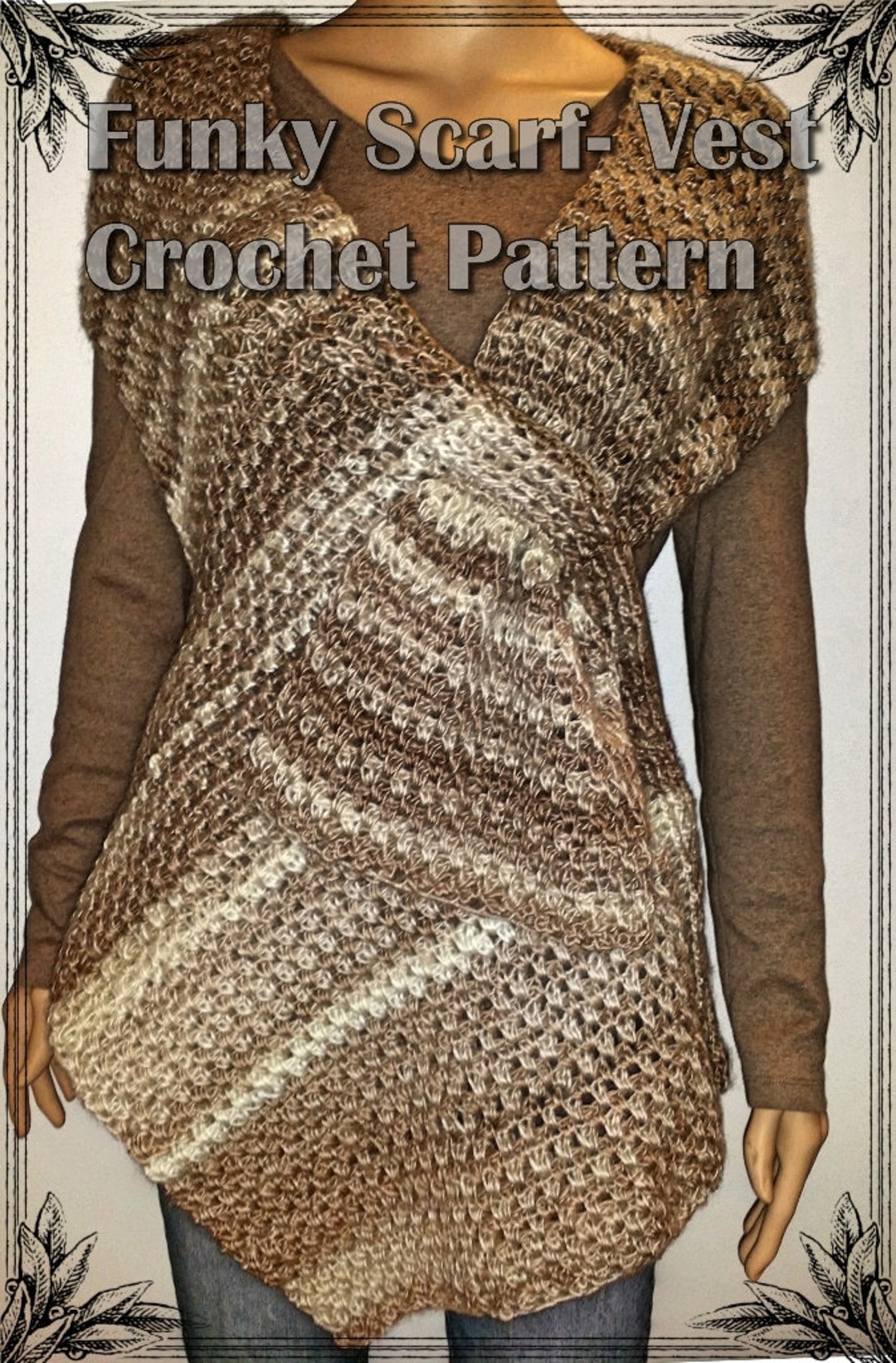 Funky Scarf – Vest Crochet Pattern PDF - INSTANT DOWNLOAD - Etsy