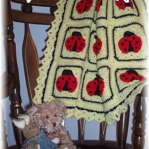 Lady Bug Hugs Crochet Baby Afghan or Blanket Pattern PDF - INSTANT ...