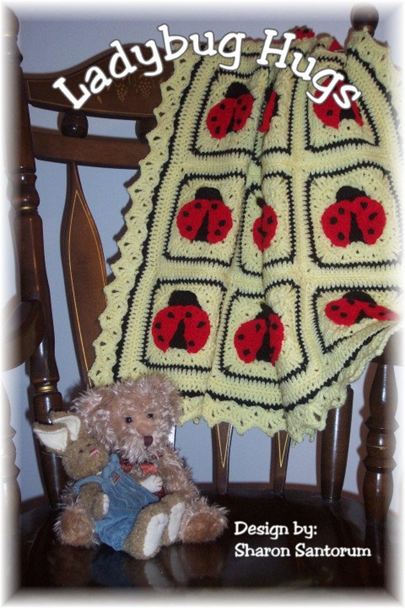 Lady Bug Hugs Crochet Baby Afghan or Blanket Pattern PDF - Etsy
