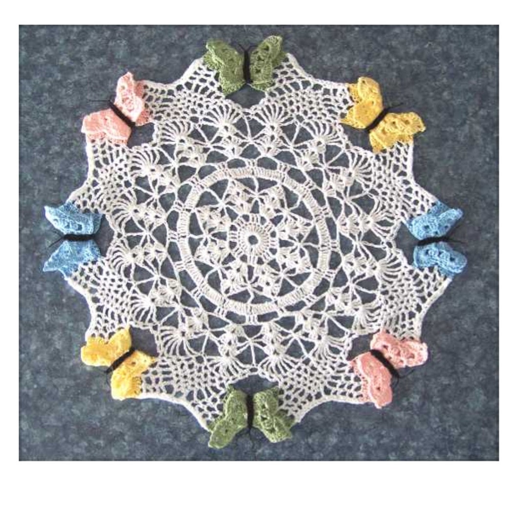 Butterfly Doily Crochet Pattern PDF - INSTANT DOWNLOAD. - Etsy