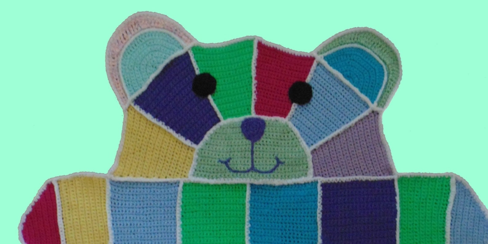 Patchwork Teddy Bear Blanket Crochet Pattern - Etsy