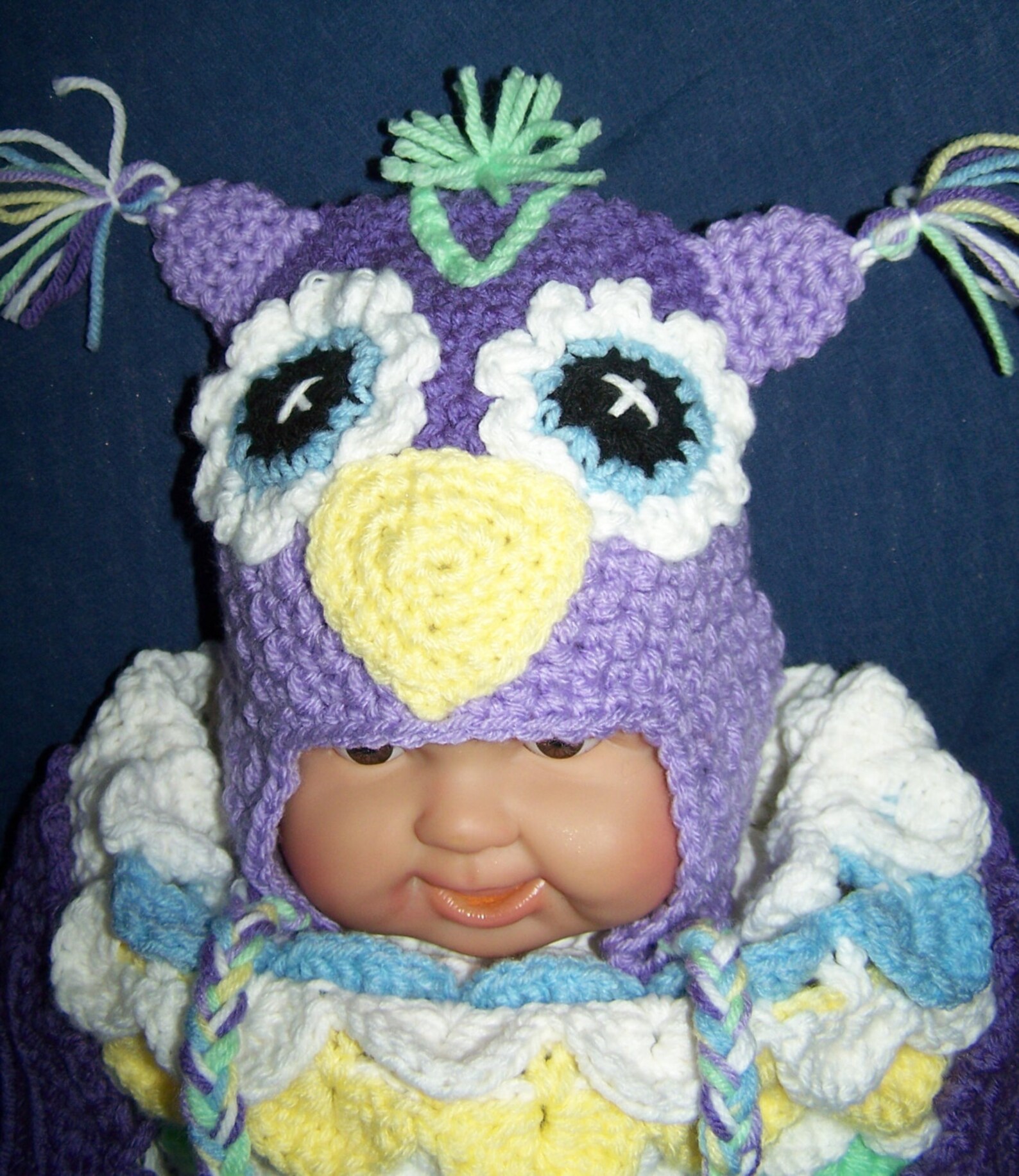 Wide Awake Easy Open Owl Cocoon and Hat Crochet Pattern PDF - Etsy