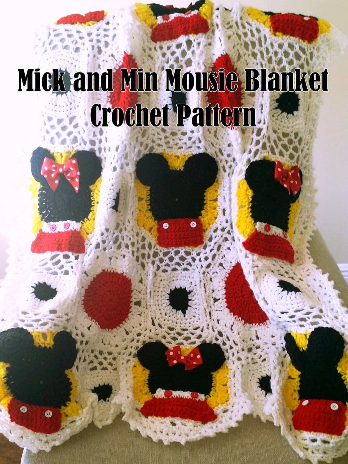 Mic and Min Mousie Afghan Crochet Pattern PDF - INSTANT DOWNLOAD - Etsy