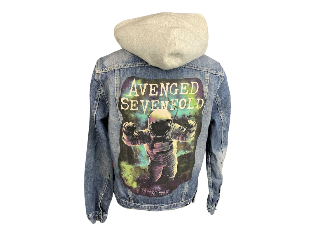Avenged Sevenfold Hooded Denim Jacket | Reworked, Upcycled, Heavy Metal ...