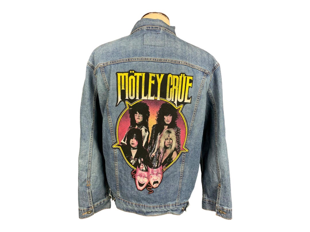Motley Crue Jean Jacket | Reworked, Upcycled Heavy Metal Rock Band ...