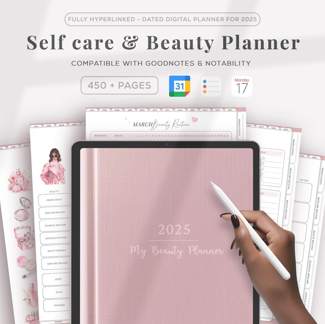 Self Care and Beauty Planner | 2025 Beauty Planner | That Girl Digital ...