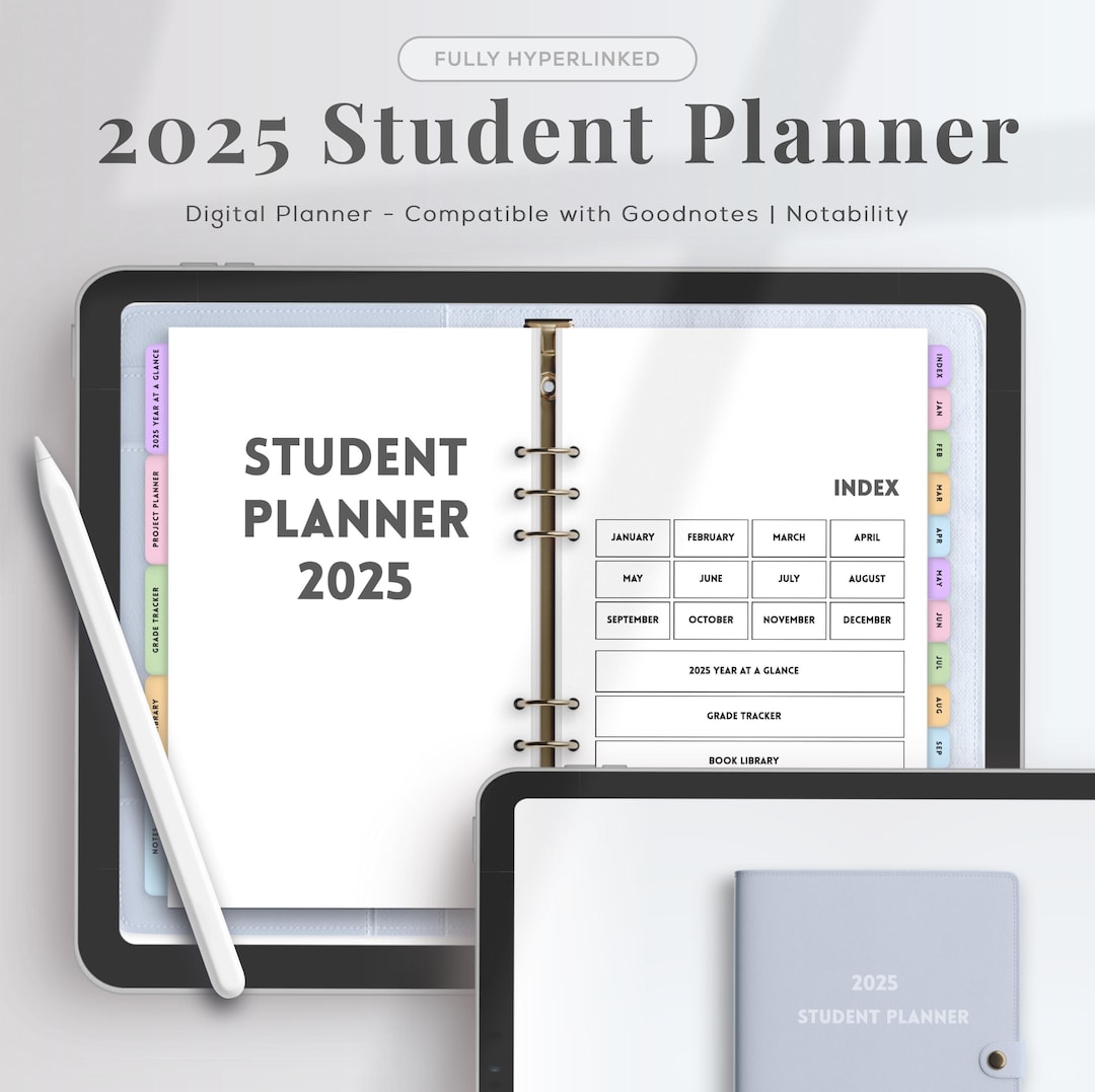 2025 Student Digital Planner Monthly Academic Planner Academic Templets ...