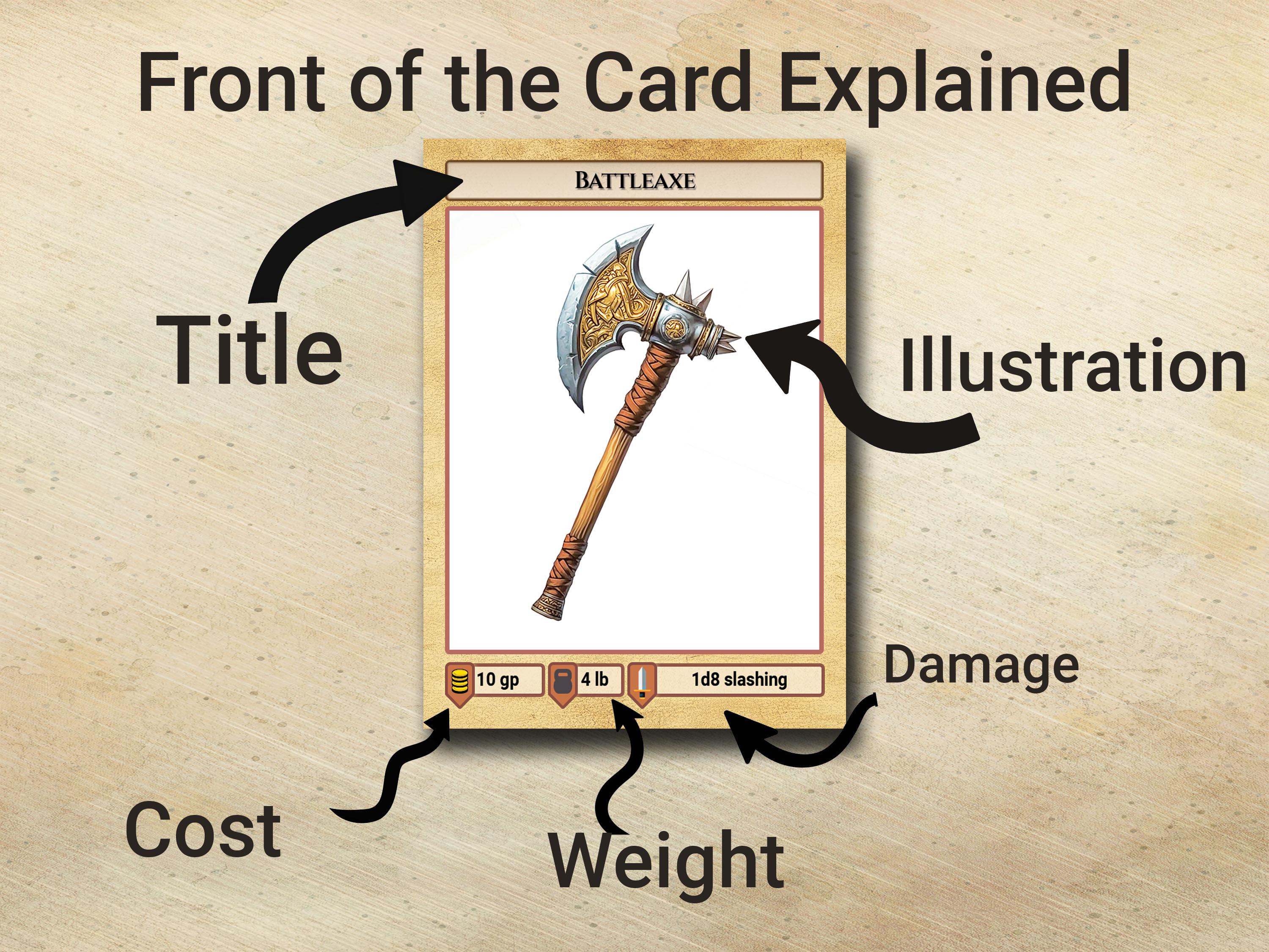 Dnd Weapon Cards Illustrated Printable Dnd 5e Item Cards Dungeons and ...