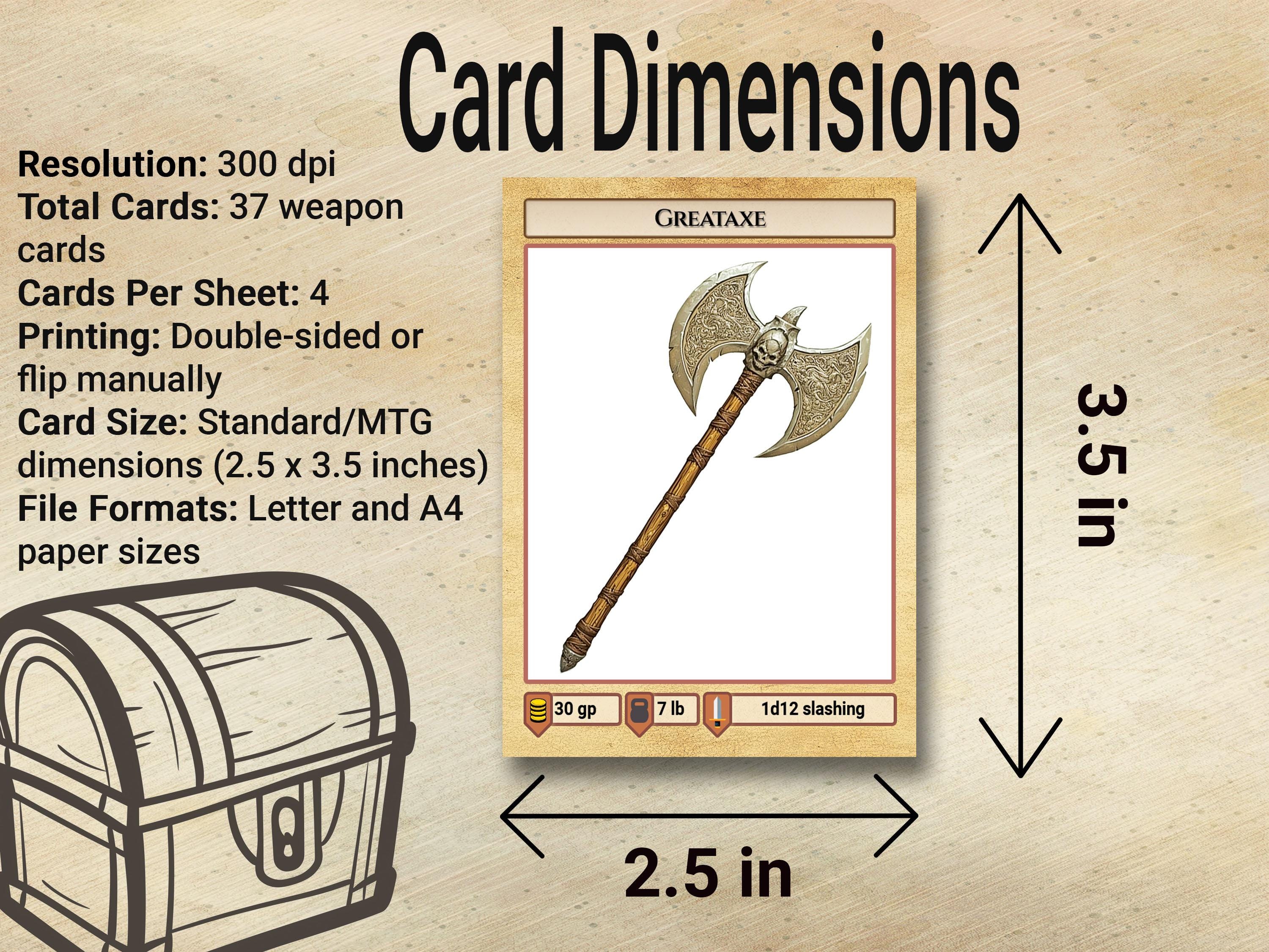 Dnd Weapon Cards Illustrated Printable Dnd 5e Item Cards Dungeons and ...