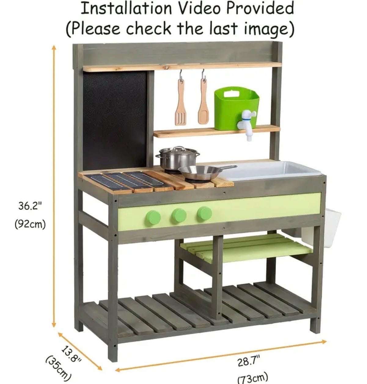 Wooden Kitchen Playset for Kids Wooden Toy Play Kitchen Set for Boys ...