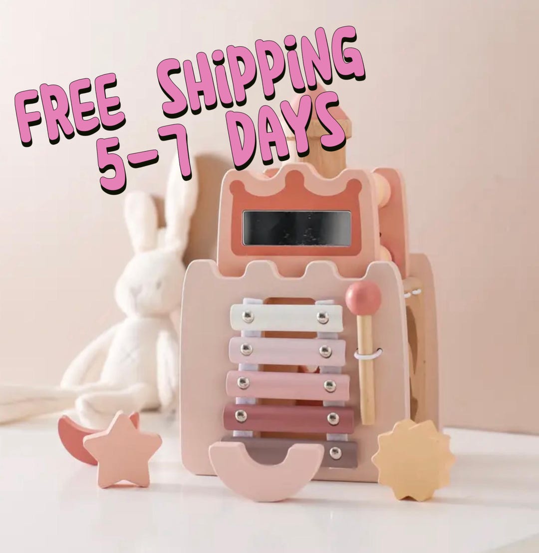 Wooden Castle Toy Set Early Educational Toys House Castle Matching Toys ...