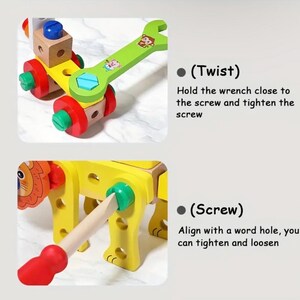 Wooden Kids Animal Pattern Toolbox Toys With Hand Rope Cute Cartoon ...