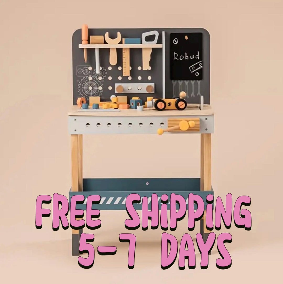 Wooden Tool Workbench Toy Set: Montessori Construction Gift - Etsy