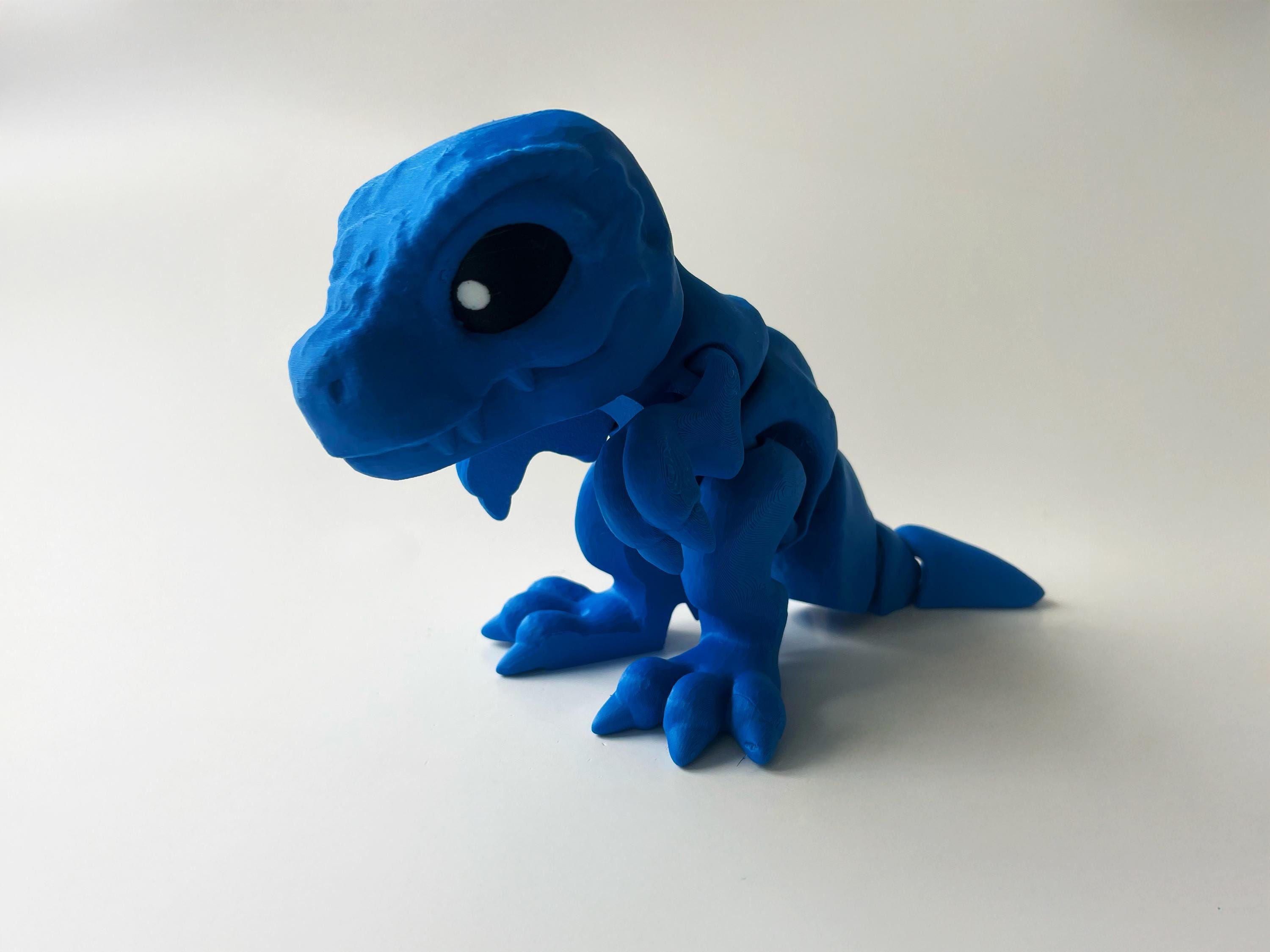 3D Printed Big Blue T-rex: Posable Dinosaur Toy by Cinderwing3d - Etsy