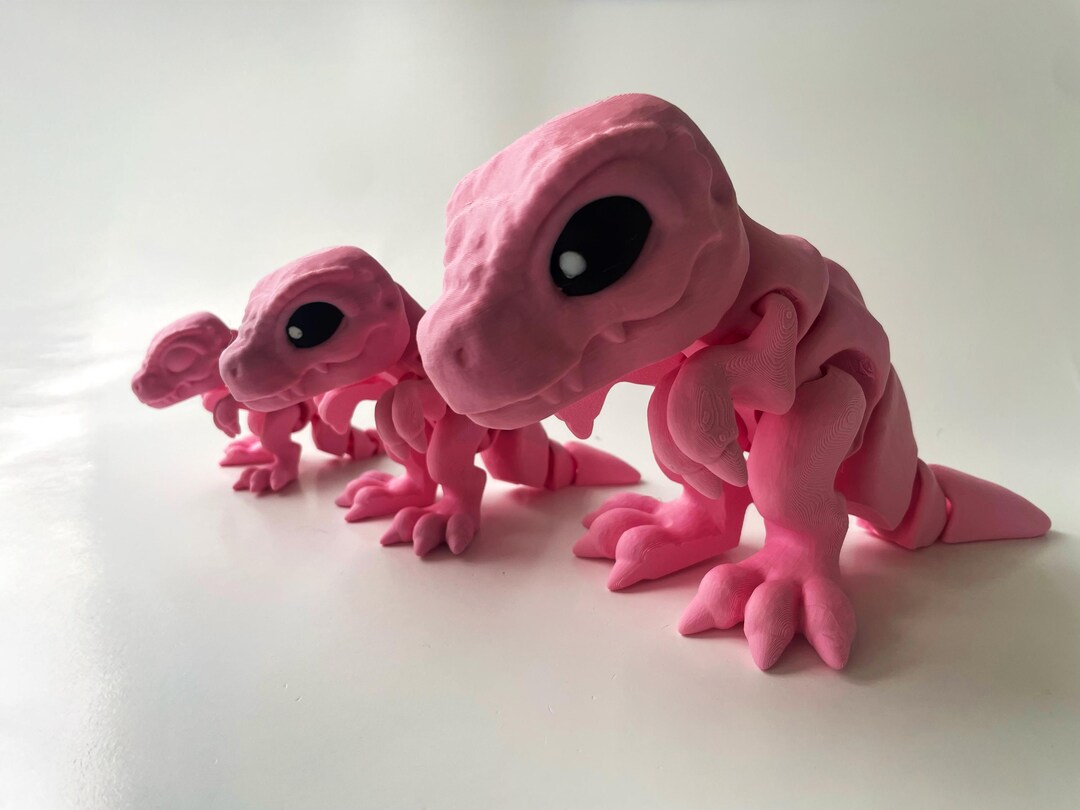 Big Pink T-rex: 3D Printed Posable Dinosaur by Cinderwing3d - Etsy