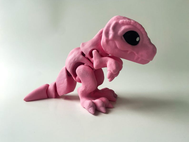 Big Pink T-rex: 3D Printed Posable Dinosaur by Cinderwing3d - Etsy