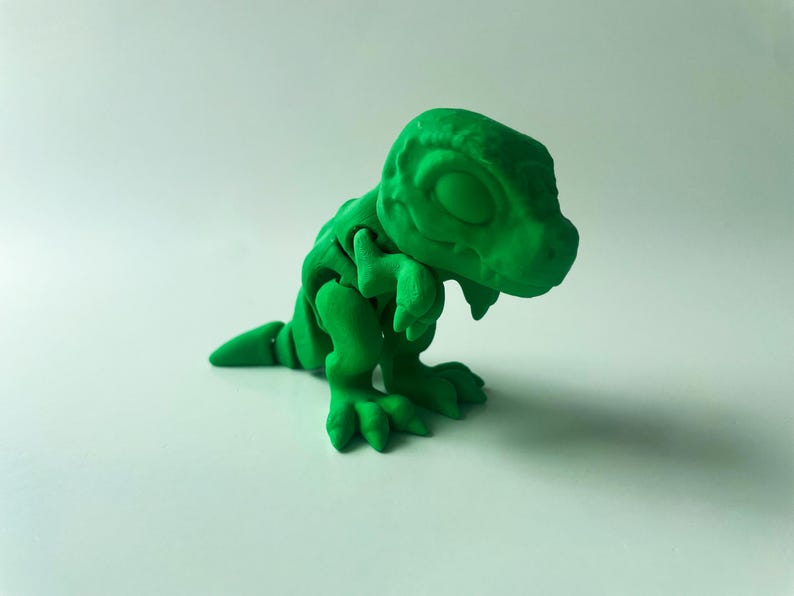 3D Printed Green T-rex: Posable Dinosaur Toy by Cinderwing3d - Etsy