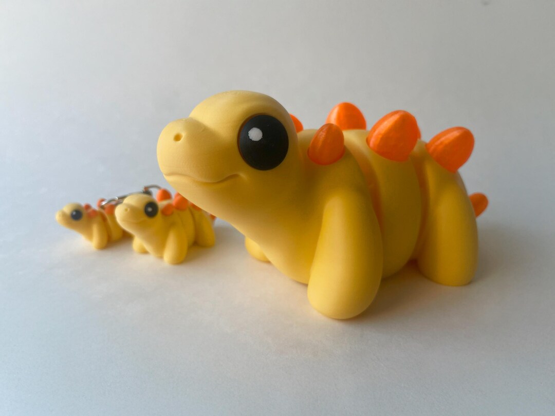 Sunny Yellow Stegosaurus Dinosaur Flexi Toy Figurine for STEM Learning ...