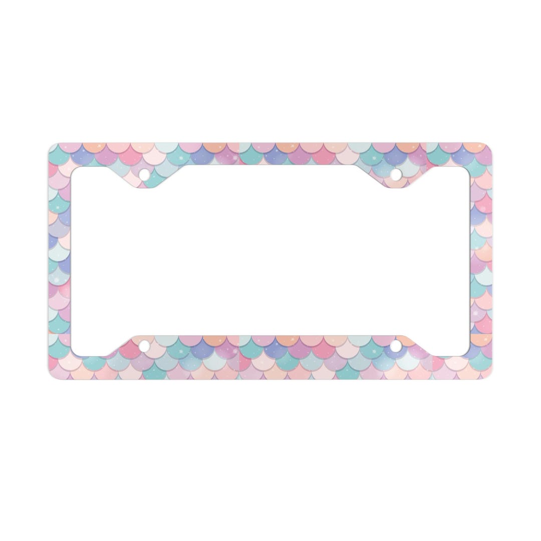 Mermaid Scales License Plate Frame, Car Tag Holder, Ocean Theme Auto ...