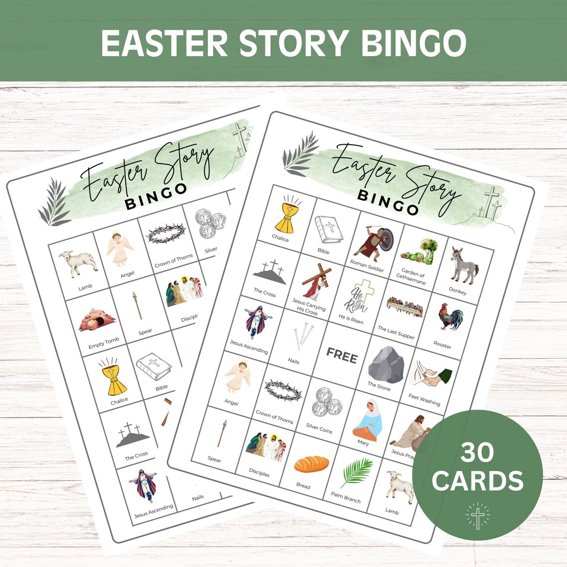Easter Bingo Religious, Resurrection Bingo Cards, Printable Easter ...