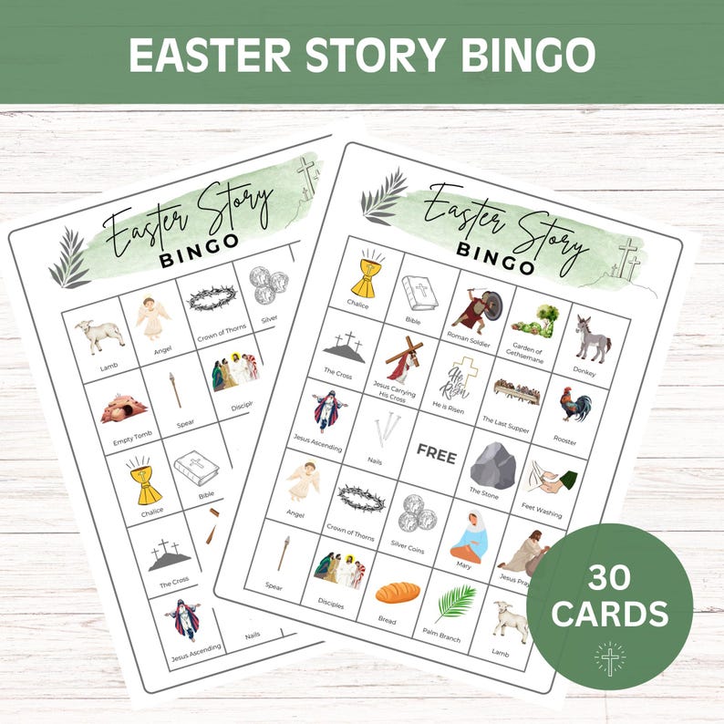 Easter Bingo Religious, Resurrection Bingo Cards, Printable Easter ...
