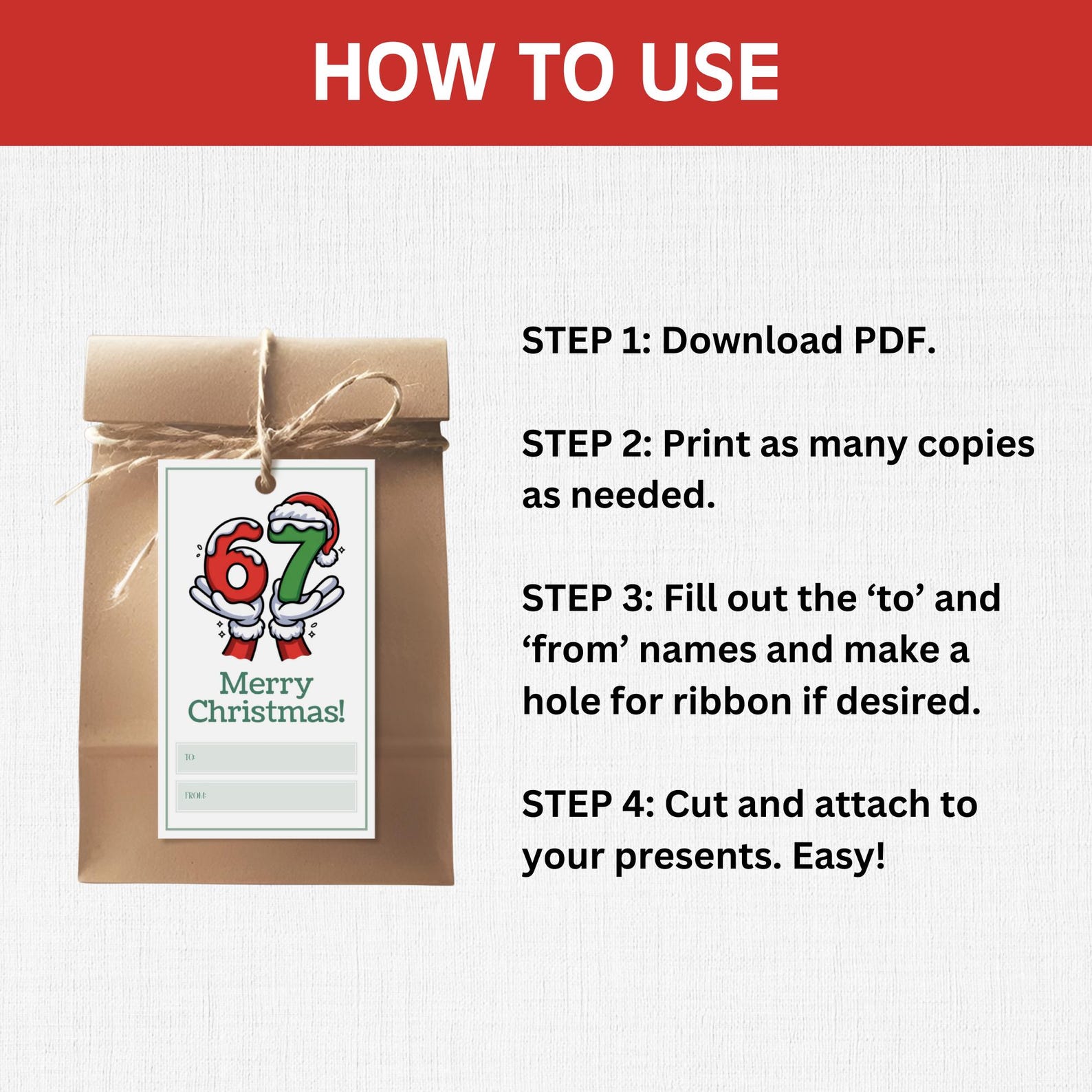 Christmas 6 7 Tags for Kids Printable, Funny 67 Classroom Holiday Favor ...