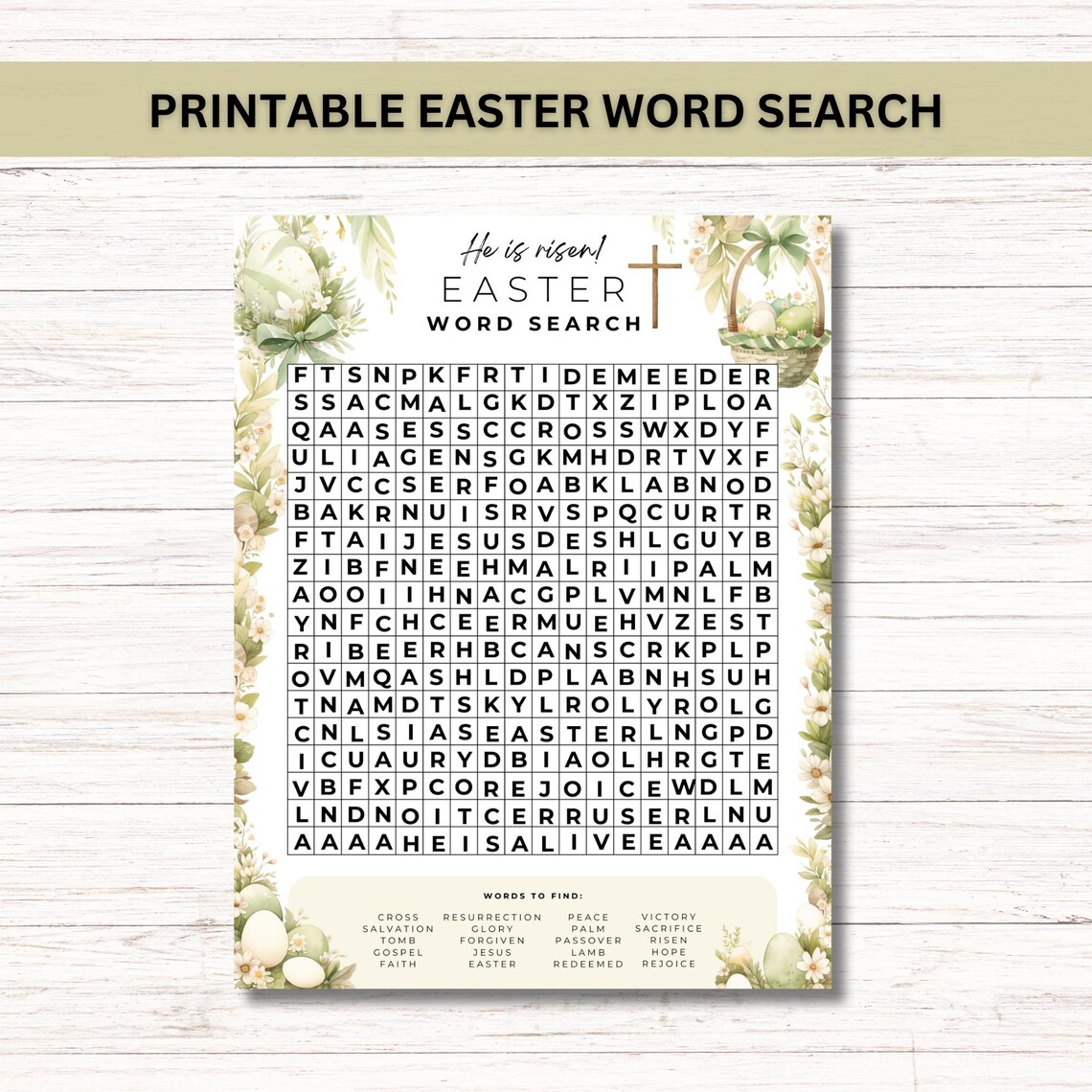 Easter Word Search, Printable Religious Easter Activity, Easter Bible ...