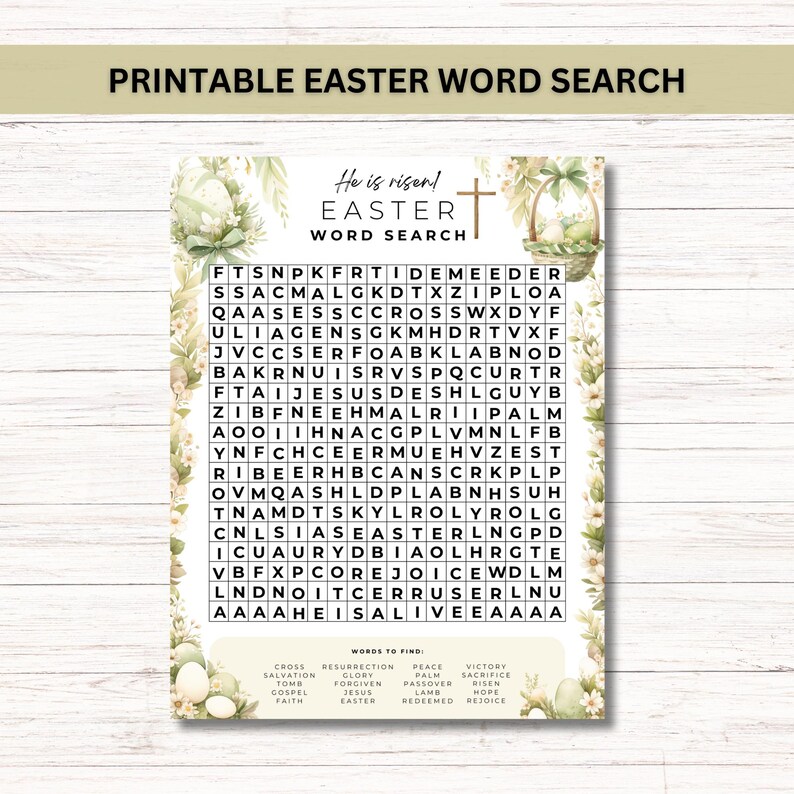 Easter Word Search, Printable Religious Easter Activity, Easter Bible ...