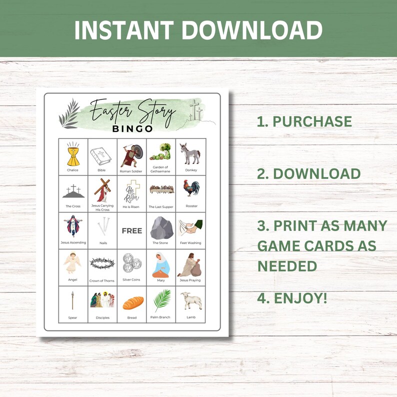 Easter Bingo Religious, Resurrection Bingo Cards, Printable Easter ...